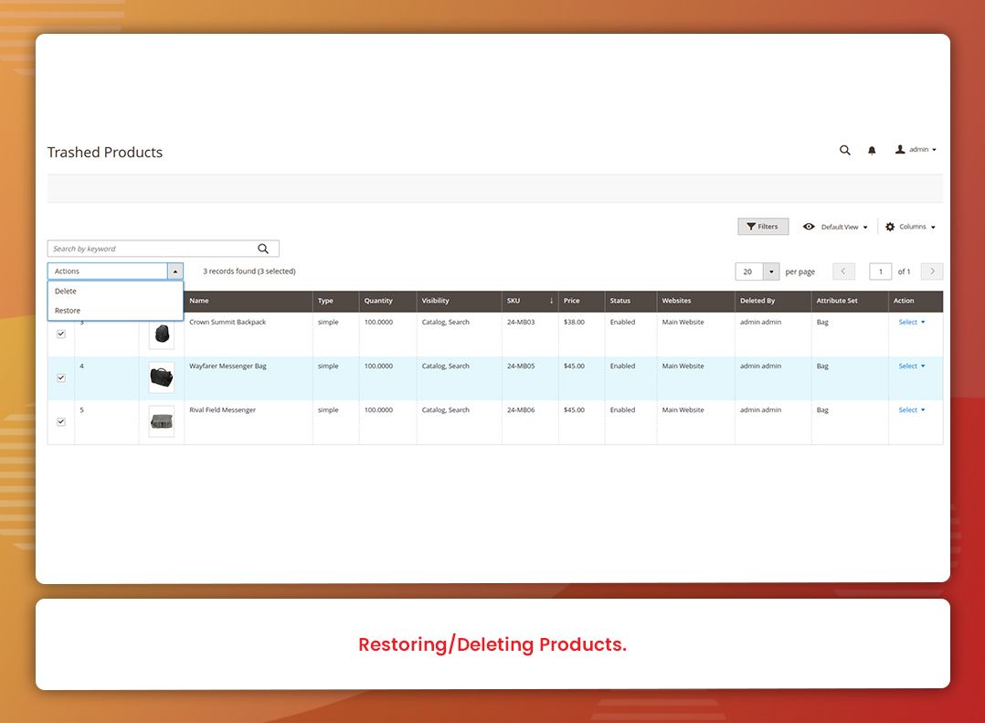 Magento 2 Trash Manager Extension | Zestard Shop